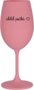ÚKLID POČKÁ - růžová sklenice na víno 350 ml