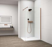 Polysan Esca - Sprchová stěna Walk-In 100x210 cm, Antidrop, sklo čiré/měď mat ES1010-09