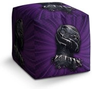 Sablio Taburet Cube BLACK PANTHER z profilu Fialový: 40x40x40 cm