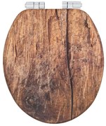 WENKO 25226100-WC sedátko RUSTIC 35,5x42,5 cm hnědá/stříbrná