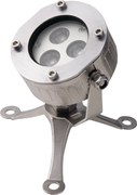 FAN LED-NEPTUNE-3P Venkovní reflektor LED NEPTUNE DC24V černá INOX 3 x 3 W RGB IP68 15,8 x 11,5 cm - FANEUROPE