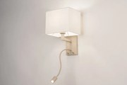 Nástěnné designové bílé svítidlo do ložnice na čtení Talisman White and Taupe