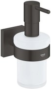 Grohe QuickFix Start Cube - Dávkovač mýdla s držákem, sklo/matná černá 410982430
