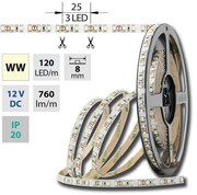 LED pásek McLED 12V teplá bílá š=8mm IP20 9,6W/m 120LED/m SMD3528 ML-121.231.60.2