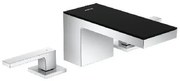 Axor MyEdition - Umyvadlová baterie s výpustí Push-Open, 3-otvorová instalace, chrom/černé sklo 47050600