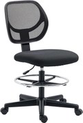 Kancelářská stojací židle Vinsetto, výškově nastavitelná ergonomická kancelářská židle, otočná židle s nastavitelnou opěrkou nohou, černá pro pohodln…