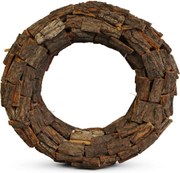 Hnědý kůrový věnec přírodní 50cm