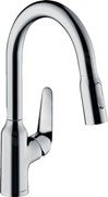 Hansgrohe Focus M42, dřezová baterie M429-H180 ECO, s výsuvnou sprškou, chromová, 71862000