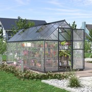 Skleník se základnou BestBerg SH-9B / 9 m² / 480 x 182 x 208 cm / černá