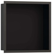 Hansgrohe XtraStoris Individual - Výklenek do stěny s designovým rámem, 30x30x10 cm, matná černá/kartáčovaný černý chrom 56098340