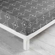 Tmavě šedé napínací bavlněné prostěradlo 90x190 cm Aristide – douceur d'intérieur
