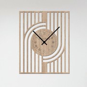 dřevo života Nástěnné hodiny GATSBY Zvolte barvu dekoru: Dub Sonoma, Zvolte velikost hodin (cm): 31x40, Barva ručiček: Černé