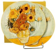Porcelánový dezertní talíř Van Gogh Sunflowers, (fi) 19 cm, sada 2ks