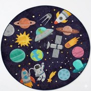 Tmavě modrý pratelný dětský hrací koberec ø150 cm Into The Space – Mila Home