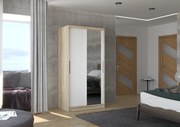ADRK Furniture Posuvná skříň se zrcadlem BAROS 100 SW-BAR-S+W-100+A618