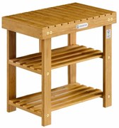 Lavice do předsíně s prostorem na boty NINA, 50x33x46cm, přírodní hnědá Casaria