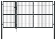 Zahradní brána se sloupky ocel 350 x 140 cm antracitová