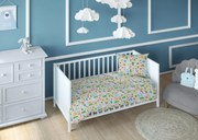 Bavlněné povlečení 160x200 zvířátka šedé barevné dětské povlečení na zip 3690 B KARO Dreamland