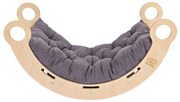 Šedá/v přírodní barvě houpačka z borovicového dřeva 39x75x38 cm Montessori – Meowbaby