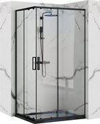 Obdélníkový sprchový kout REA PUNTO 80x100 cm, černý/transparent - bez vaničky
