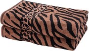 Sada 2 ks žakárových osušek ZEBRA hnědá 70 x 140 cm