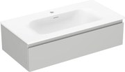 Mexen Orio, koupelnová skříňka 90 cm s umyvadlem Vela, 1 zásuvka, šedá matná/bílá matná, 91A10-09023-1-BF62-W23M01