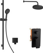 kielle Vega - Sprchový set s baterií pod omítku, pro 2 spotřebiče, s příslušenstvím EcoSpare a tělesem, matná černá 20618SP74