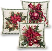 Sada 3 ks povlaků na polštářky CHRISTMAS STAR 45 x 45 cm