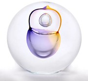 Skleněné těžítko - dekor 07, Zlatý topaz/Ametyst, 6 cm | České sklo od Artcristal Bohemia
