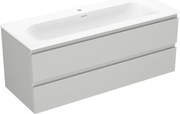 Mexen Orio, koupelnová skříňka 120 cm s umyvadlem Vela, 2 zásuvky, šedá matná/bílá matná, 91A10-12047-2-BFF62-W23M01