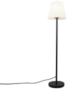 Venkovní stojací lampa černá s bílým stínítkem 35 cm IP65 - Virginia