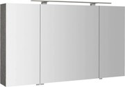 Sapho Mirró - Zrcadlová skříňka s LED osvětlením 120x70x16 cm, 3x dvířka, dub stříbrný MC121-0011