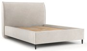 Krémová čalouněná dvoulůžková postel s úložným prostorem s roštem 160x200 cm Shell – Maison de Rêve