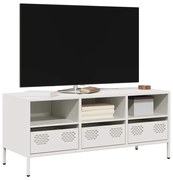 TV skříňka bílá 101,5 x 39 x 43,5 cm ocel válcovaná za studena
