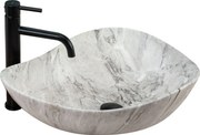 Rea Dora Stone, umyvadlo na desku 515x400x175 mm, šedá imitace kamene, REA-U5066