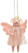 Textilní ručně vyrobená vánoční ozdoba 13 cm Pink Princess Fairy Mouse – Sass &amp; Belle