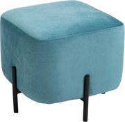 HOMCOM Polstrovaný Sametový Taburet s Úložným Prostorem Polyester Ocel Pěna Tyrkysová 44,5 x 44,5 x 41,5 cm | Aosom
