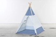 Dětský teepee stan HOMCOM pro děti od 3 let - Dřevěný tipi se stahovacími okny, podložkou a taškou pro snadné přenášení, pro vnitřní a venkovní použit