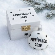 Vánoční baňka První Vánoce 2026 - bílá