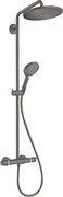 Hansgrohe Croma Select S, Showerpipe 280 1jet EcoSmart 9 l/min s termostatem a ruční sprchou Raindance Select S 120 3jet, kartáčovaný černý chrom, HAN-26891340