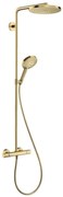 Hansgrohe Raindance S - Sprchový set s termostatem, průměr 24 cm, 3 proudy, EcoSmart, leštěný vzhled zlata 28823990