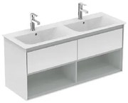 Ideal Standard Connect Air - Skříňka pod dvojumyvadlo 120 cm, lesklá bílá/matný světle šedý lak E0829KN