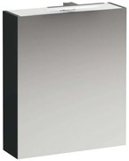 Laufen Base - Zrcadlová skříňka s LED osvětlením, 70x60x19 cm, 1 dvířka, panty vpravo, šedá H4027521102661