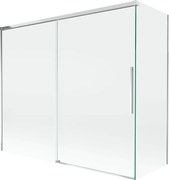 Mexen Rox, 2-křídlová posuvná vanová zástěna 180 + 80 x 150 cm, 8mm čiré sklo, chromový profil, 8C9-180-080-01-00