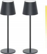 2x K-bright Minimalistická Bezdrátová Nabíjecí Stolní Lampa Usb Šedá