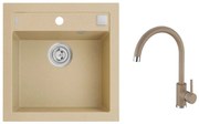 Alveus - Set dřezu Formic 20 a baterie Kati, s ovládáním odpadu, beige SETA25895