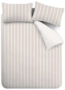 Béžové bavlněné prodloužené povlečení na dvoulůžko 230x220 cm Ashford Stripe – Bianca