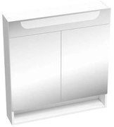 Ravak Classic II - Zrcadlová skříňka s LED osvětlením, 70x14x76 cm, 2 dvířka, lesklá bílá X000001470