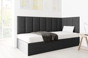 Eka Čalouněná postel Lucy s čalouněnými panely ZDARMA - 90x200 cm Barva látky Trinity: Černá (Trinity 2316)