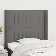 Čelo postele typu ušák tmavě šedé 83x16x118/128 cm textil 3119793